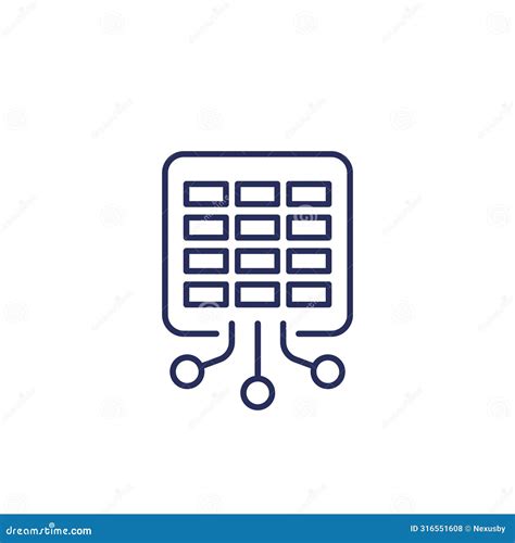 Spreadsheet Line Vector Icons And Signs Data Table Calculation Calc