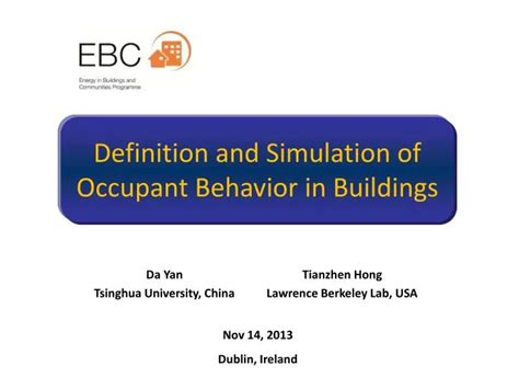 Ppt Definition And Simulation Of Occupant Behavior In Buildings