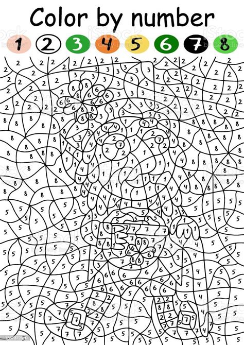 어린이 벡터 일러스트레이션을 위한 숫자 게임별 레프러쿤 컬러 0명에 대한 스톡 벡터 아트 및 기타 이미지 0명 17 3월