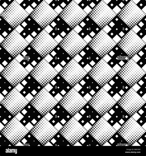 Monochrome Seamless Square Pattern Background Design Black And White Abstract Vector