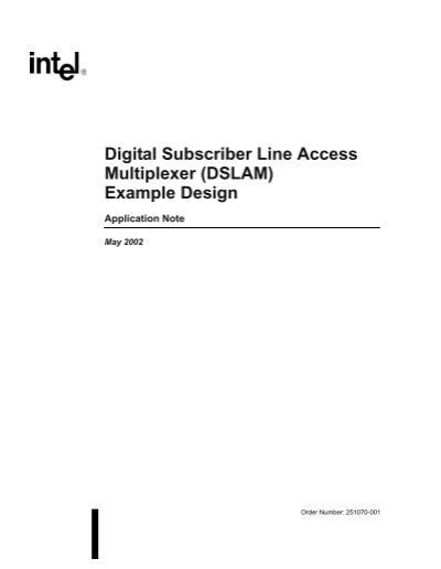 digital subscriber line access multiplexer dslam example design