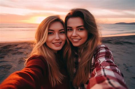 Premium Ai Image Selfie Of Two Powerful Lesbian Women Lgbtq Acceptance Generative Ai