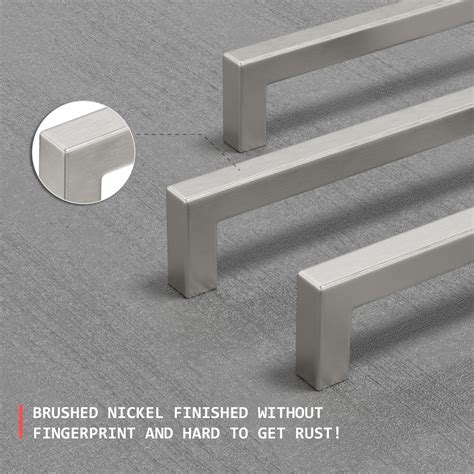 Square Brushed Nickel Cabinet Handles Satin Nickel 5 Square Bar