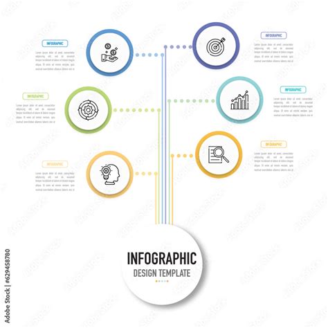Circular Mind Map Infographic Template Or Element With 6 Step Process