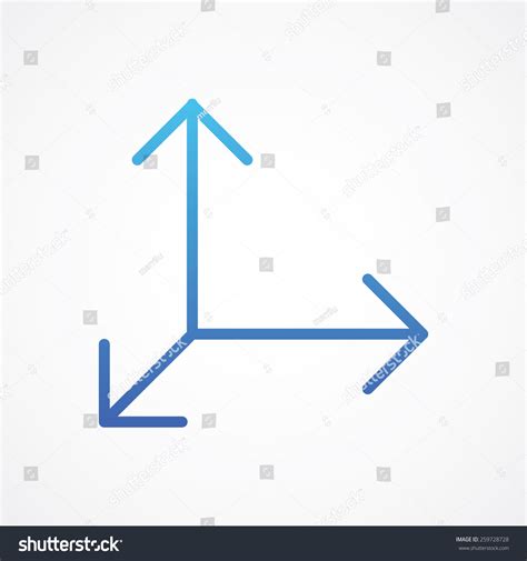 3d Coordinate Axis Icon Line Style Stock Vector Royalty Free