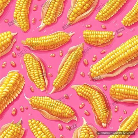 Ai创作图粮食图案 卡通苞米 卡通平铺 手绘苞米 苞米图片 大豆背景模板 板粟包装插画 粮食底纹 爆谷图案 丰收图案 金黄色苞米 苞米卡通 苞米苞谷食材 五谷插画 膨胀3d风格nipic