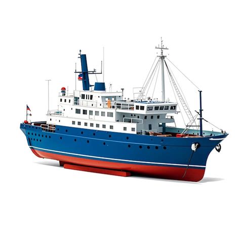 Ship On White Background Premium Ai Generated Image