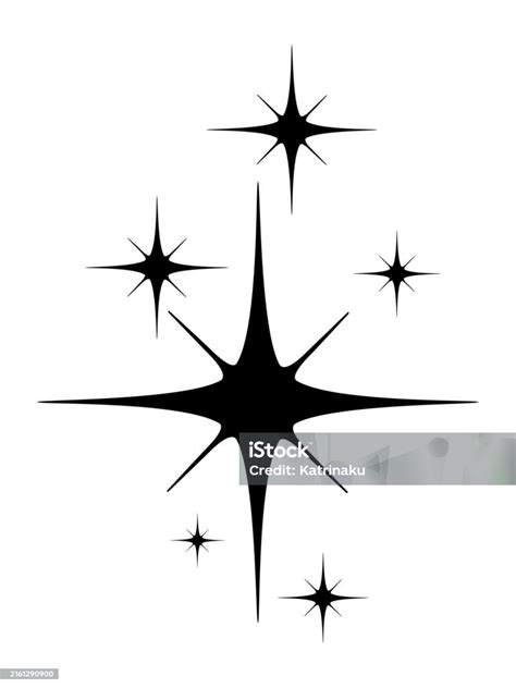 레트로 스파클 아이콘 컬렉션 별 모양의 집합입니다 디자인 배너 로고 및 명함을 위한 템플릿 벡터 일러스트 레이 션 개체 그룹에