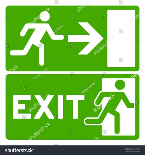 Green Exit Symbol Stock Vector Royalty Free 211359964 Shutterstock