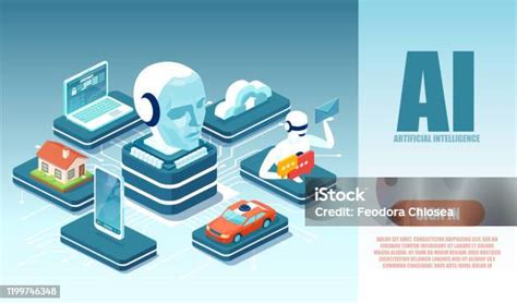 현대 기술 노트북 자동차 스마트 폰 가정용을 제어하는 로봇 인공 지능의 벡터 머신 러닝에 대한 스톡 벡터 아트 및 기타 이미지 머신 러닝 인공지능 3차원 형태
