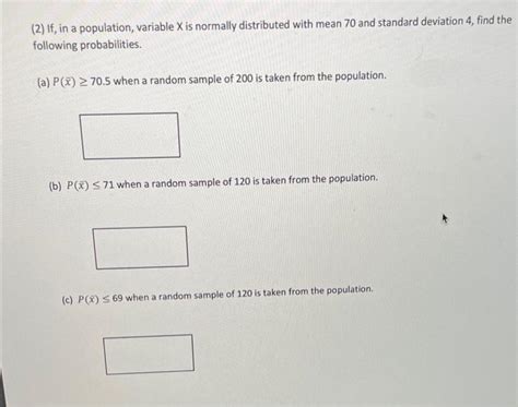 Solved 2 If In A Population Variable X Is Normally