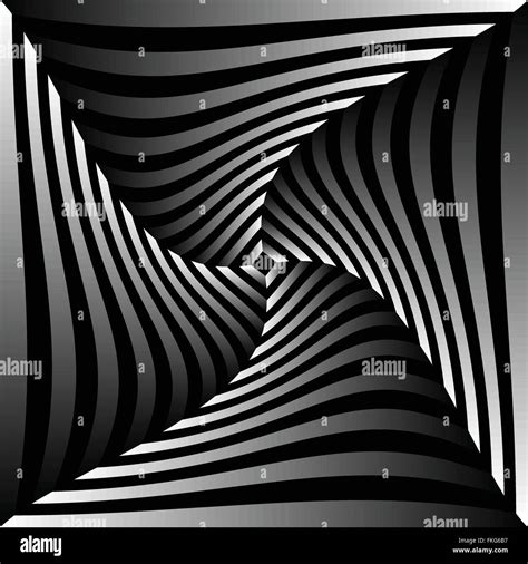 Squares With Rotating Distortion Abstract Monochrome Vector Graphic Stock Vector Image And Art Alamy