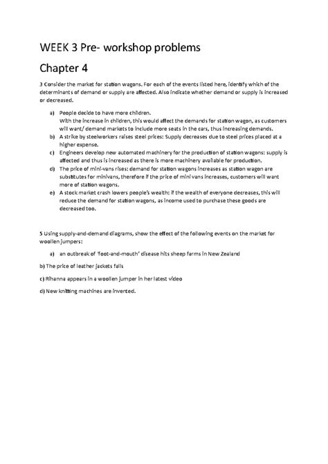 Week 3 Pre Workshop Week 3 Pre Workshop Problems Chapter 4 3 Consider The Market For Station