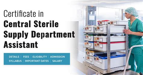 Certificate In Central Sterile Supply Department Cssd Assistant