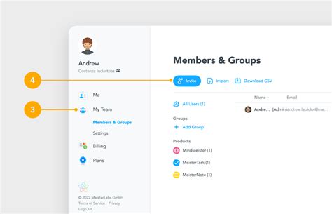 チームメンバーの管理（追加・編集・無効化・削除） ｜ヘルプ｜ 【公式】mindmeister（マインドマイスター）