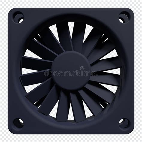 Computer Fan Cooler Black Cooling Fan 3d Computer Case Fan Stock
