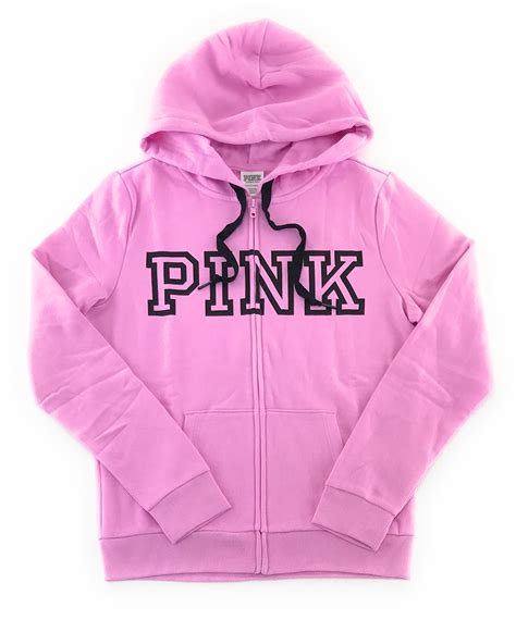 Victorias Secret Pink Perfect Zip Hoodie Hooded Style Slim Fit