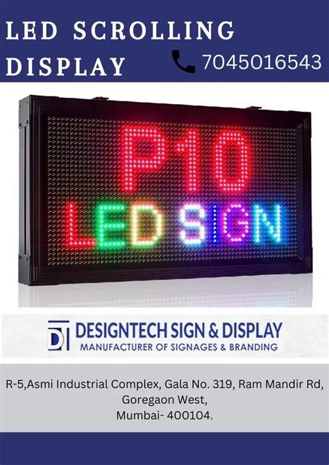 Red Wall Mounted Single Color Scrolling Led Display Board Model Name