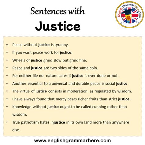 Sentences With Justice Justice In A Sentence In English Sentences For
