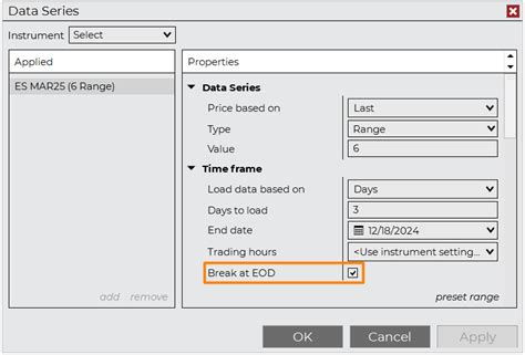 Break At End Of Day Eod Ninjatrader Desktop