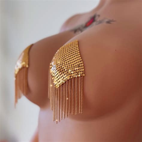 Nipple Tassels Gold Pasties For Exotic Dancewear Reusable Pasties