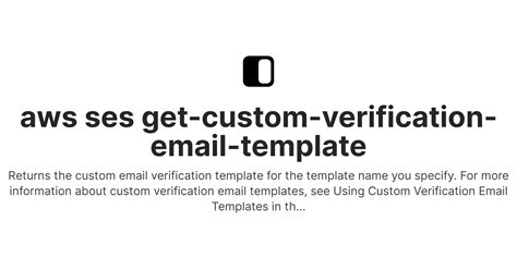 Aws Ses Get Custom Verification Email Template Fig