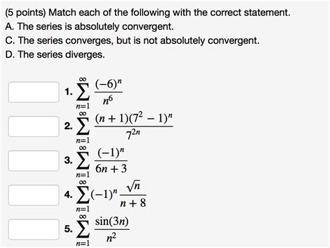 Solved 5 Points Match Each Of The Following With The Chegg Com