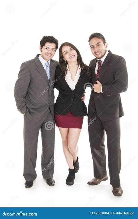 Dos Hombres Jovenes Y Una Muchacha Hermosa Se Vistieron Adentro Foto De Archivo Imagen De