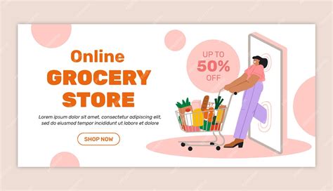 Free Vector Online Grocery Store Banner Design