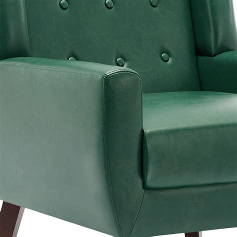 2 Set Modern Tufted Linen Upholstered Accent Chair Faux Leather