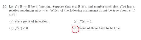 solved 30 let f r r be a function suppose that c e r is