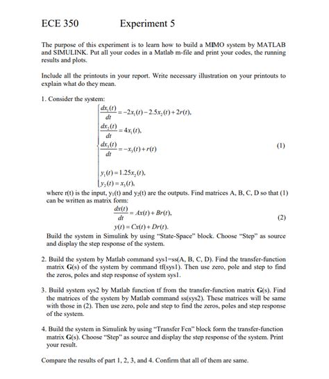 Solved ECE Experiment The Purpose Of This Experiment Chegg Com
