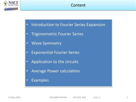 Network Analysis And Synthesis Fourier Series Pptx