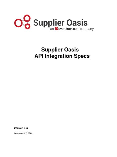 Supplier Oasis Api Developer Guide 10 Pdf Computing