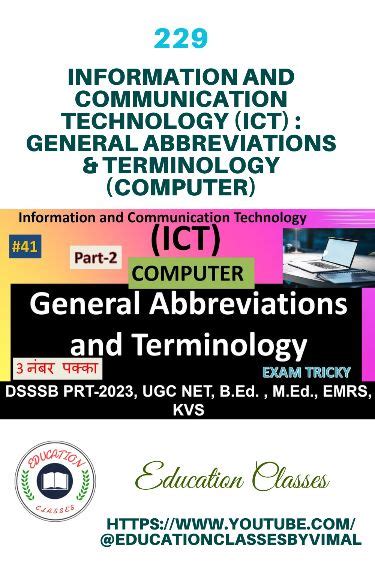 Information And Communication Technology Ict General Abbreviations And Terminology Computer