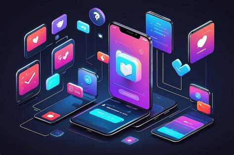 Premium Ai Image Push Notifications Concept Illustration