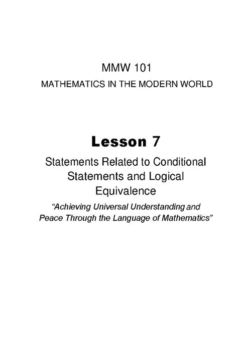 Lesson 7 Statements Related To Conditional Statements And Logical