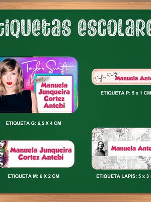 Kit G De Etiqueta Escolar 148 Unidades Taylor Swift Compre Produtos