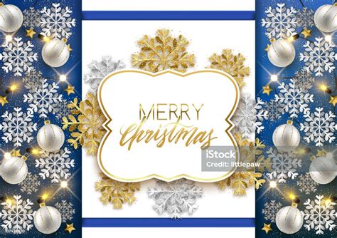 메리 크리스마스 해피 뉴가 어 장식 엽서 싸구려 반짝 반짝 눈송이 배경 벡터 일러스트 레이 션 12월에 대한 스톡 벡터 아트 및 기타 이미지 Istock