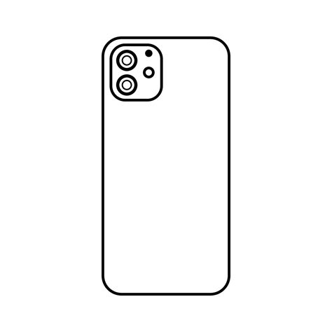 Back View Smartphone Outline 23800275 Vector Art At Vecteezy