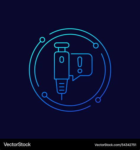 Insulin Injection Icon Linear Design Royalty Free Vector