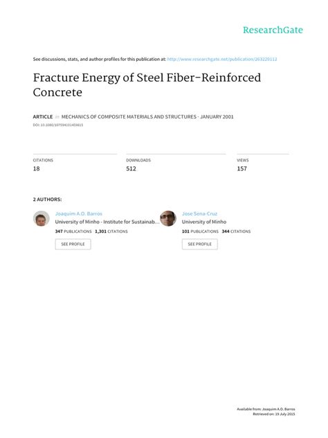 Fracture Energy Of Steel Fiber Reinforced Concrete Pdf Fracture Youngs Modulus