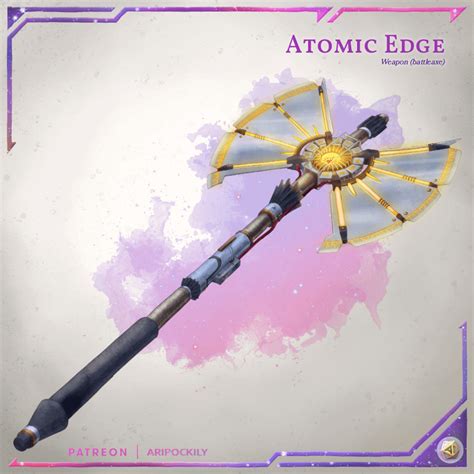 Atomic Edge ⚛ The Miniaturized Particle Accelerator In The Axehead Hums With A Dim Orange Glow