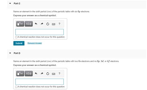 Solved Part CName An Element In The Sixth Period Row Of Chegg Com