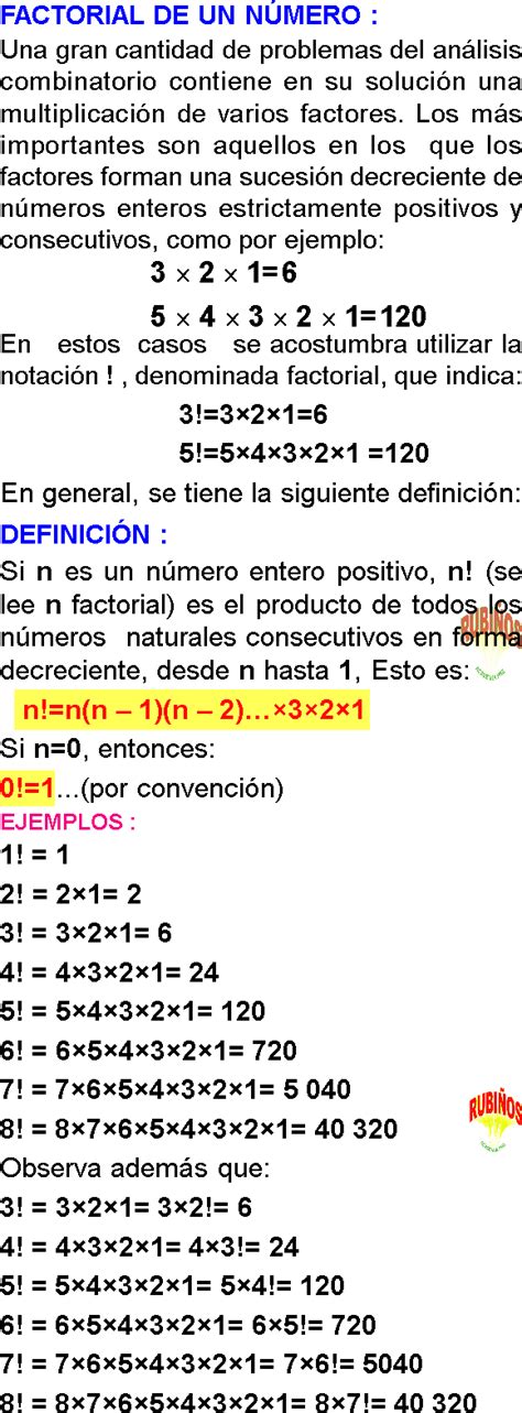 Factorial De Un NÚmero Ejercicios Resueltos Pdf