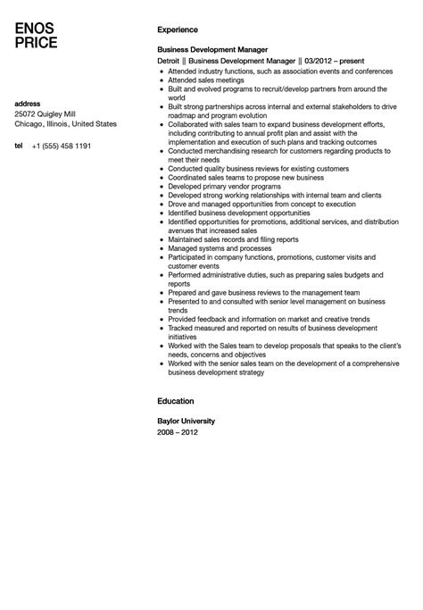 Business Development Manager Resume Sample Velvet Jobs