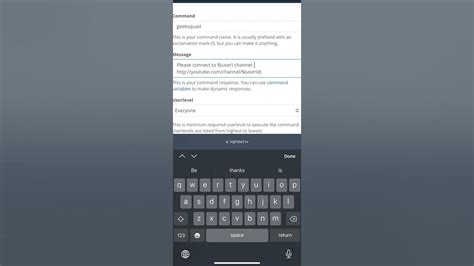 nightbot custom link drops youtube