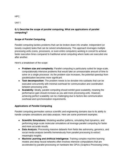 Hpc Computer Engg Sem 8 Notes Pdf Parallel Computing Central Processing Unit