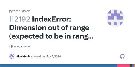 IndexError Dimension Out Of Range Expected To Be In Range Of But Got Issue