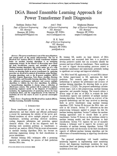 Dga Based Ensemble Learning Approach For Power Transformer Fault Diagnosis Pdf Machine